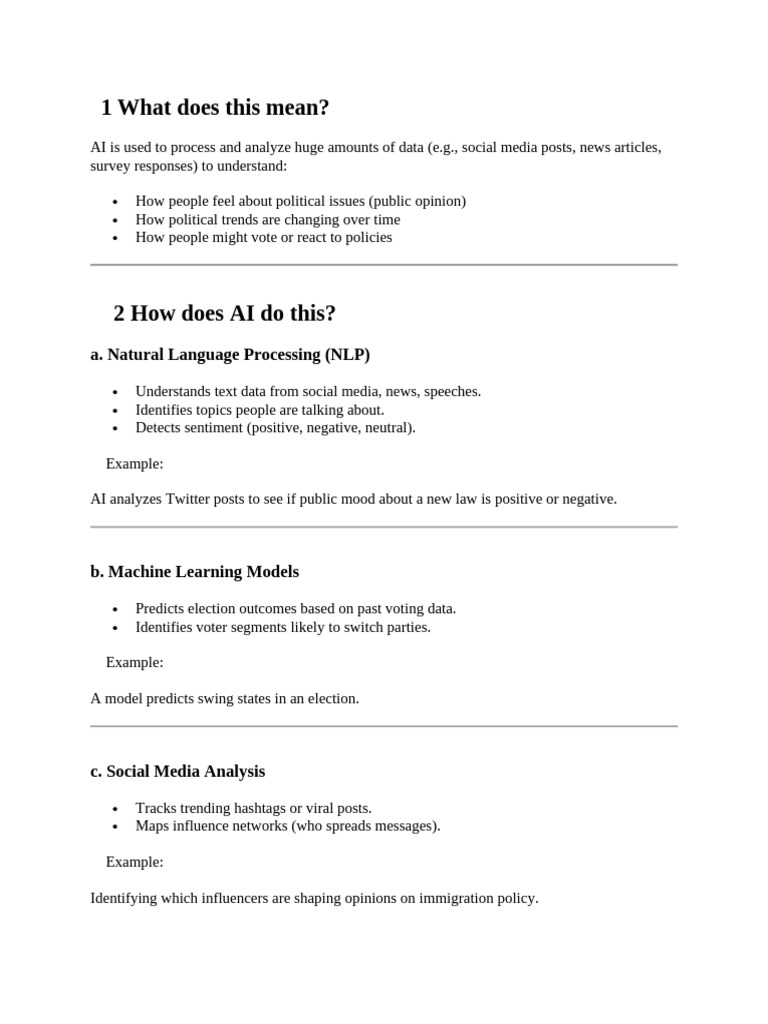 11 Use of AI To Analyze Political Trends and Public Opinion | PDF