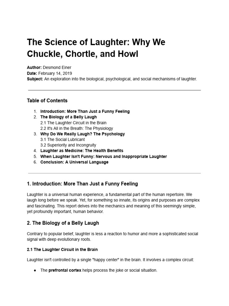 The Science of Laughter - Why We Chuckle, Chortle, and Howl | PDF ...