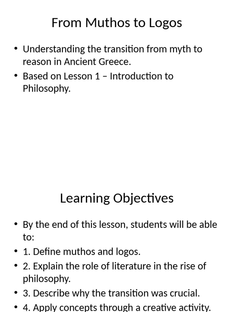 From Muthos To Logos Presentation | PDF