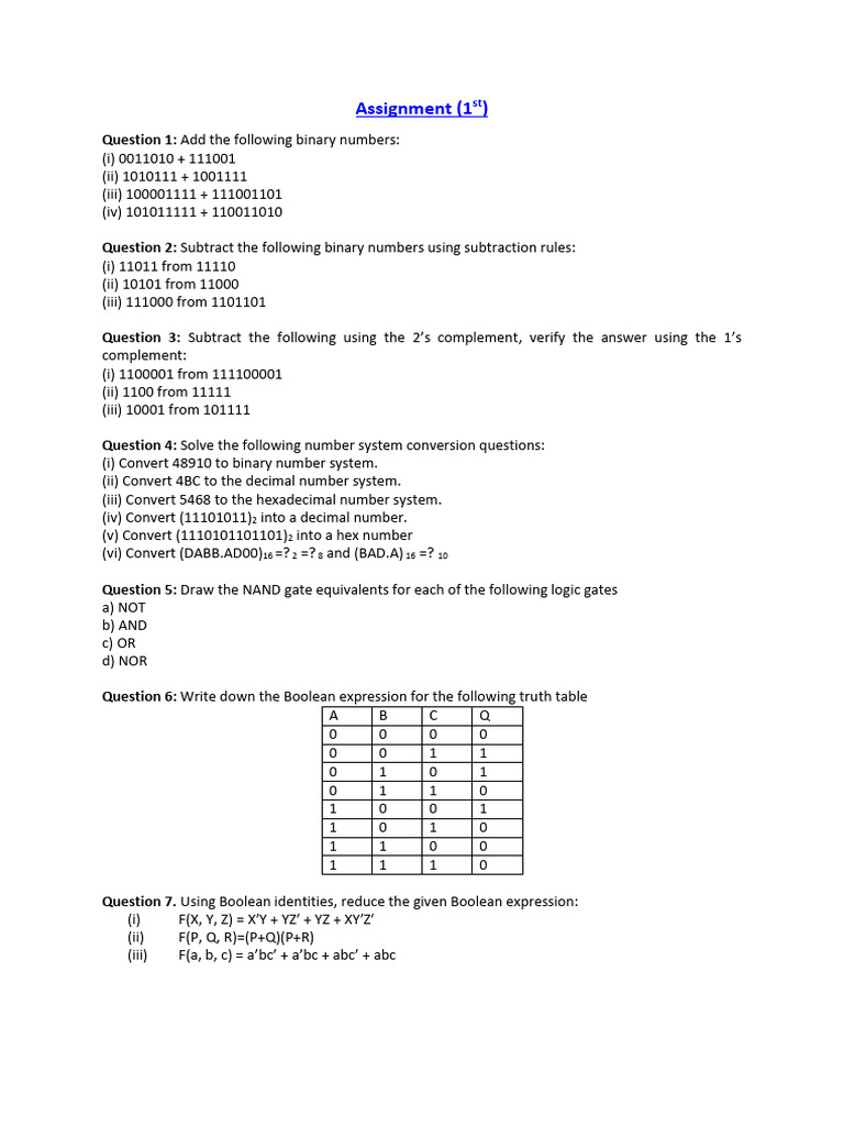 Assignment (First Semester) | PDF | Boolean Algebra | Teaching Mathematics