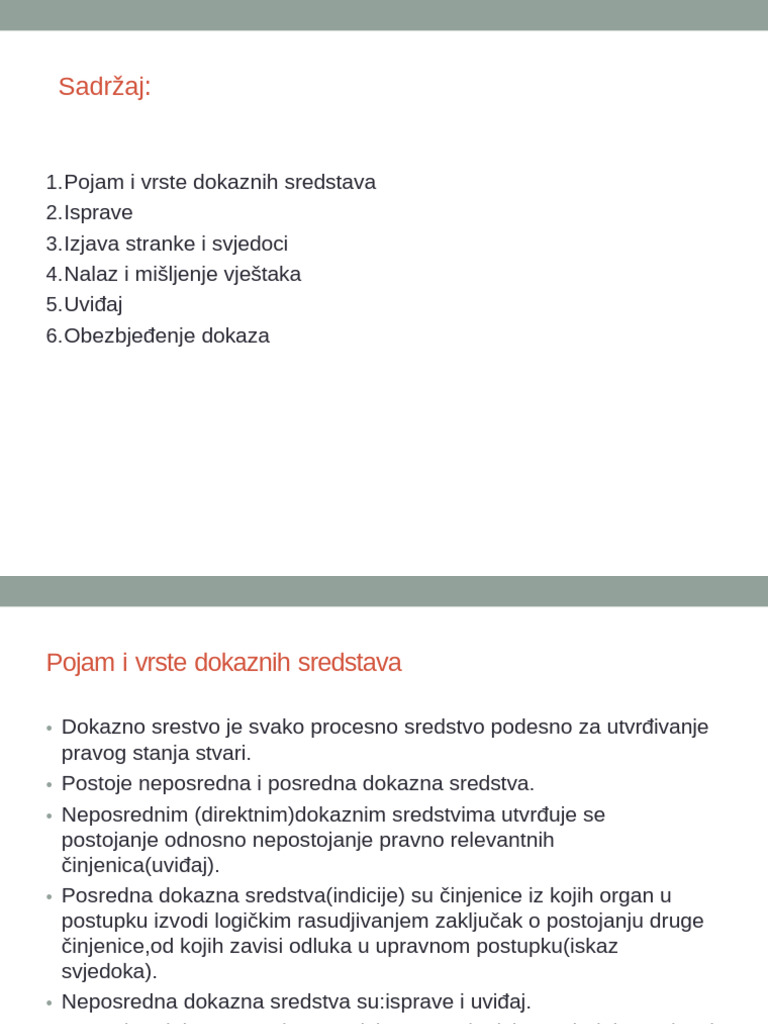 21.pojam I Vrste Dokaznih Sredstava | PDF