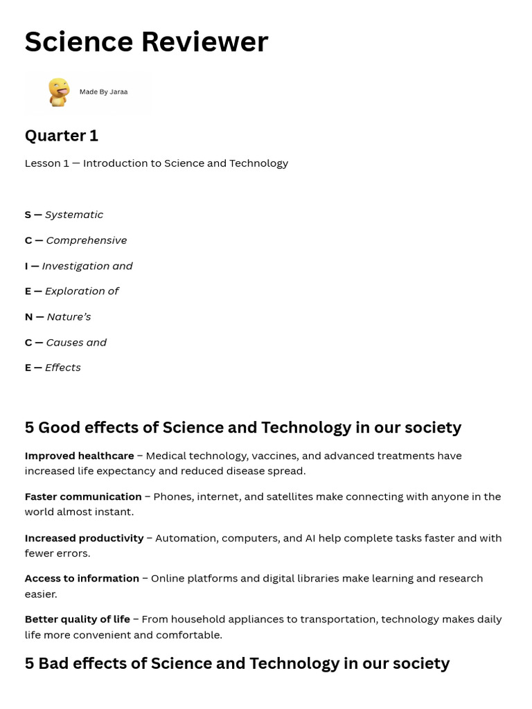 Grade 7 1ST Quarter Reviewer in Science | PDF | Liquids | Gases