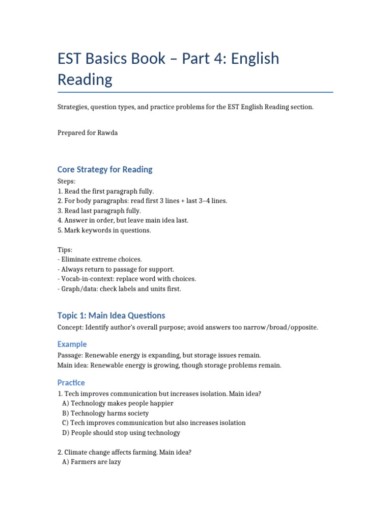 EST Basics English Reading | PDF | Climate Change | Agriculture