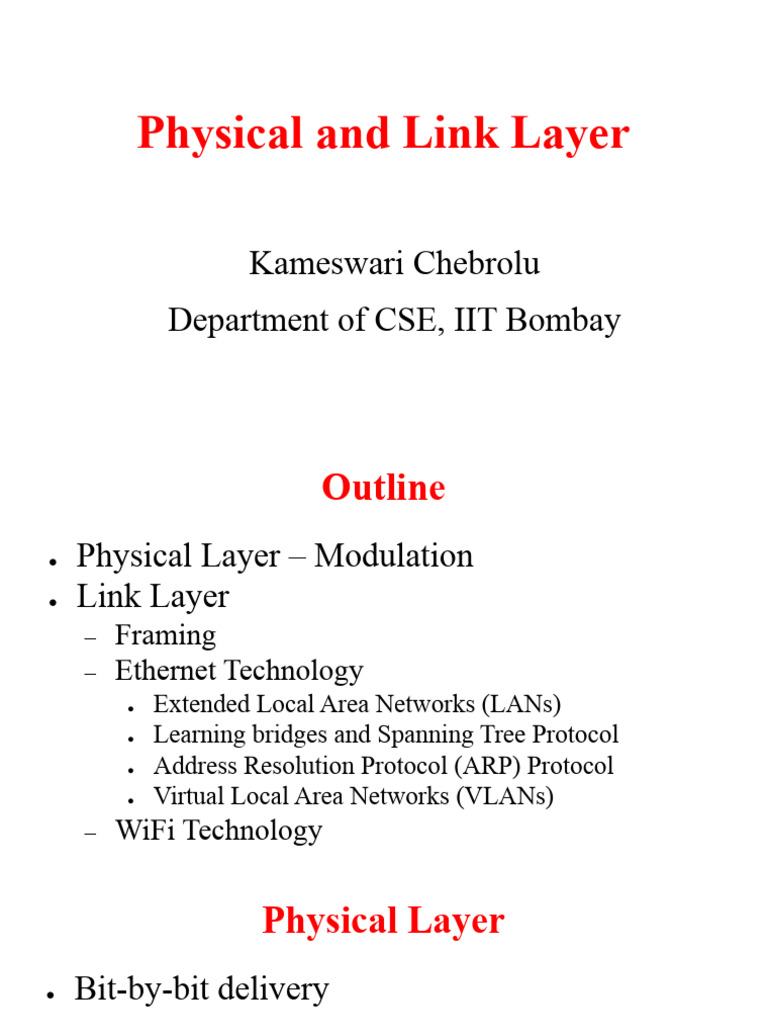 01 Physical Link Layer | PDF | Local Area Network | Computer Network