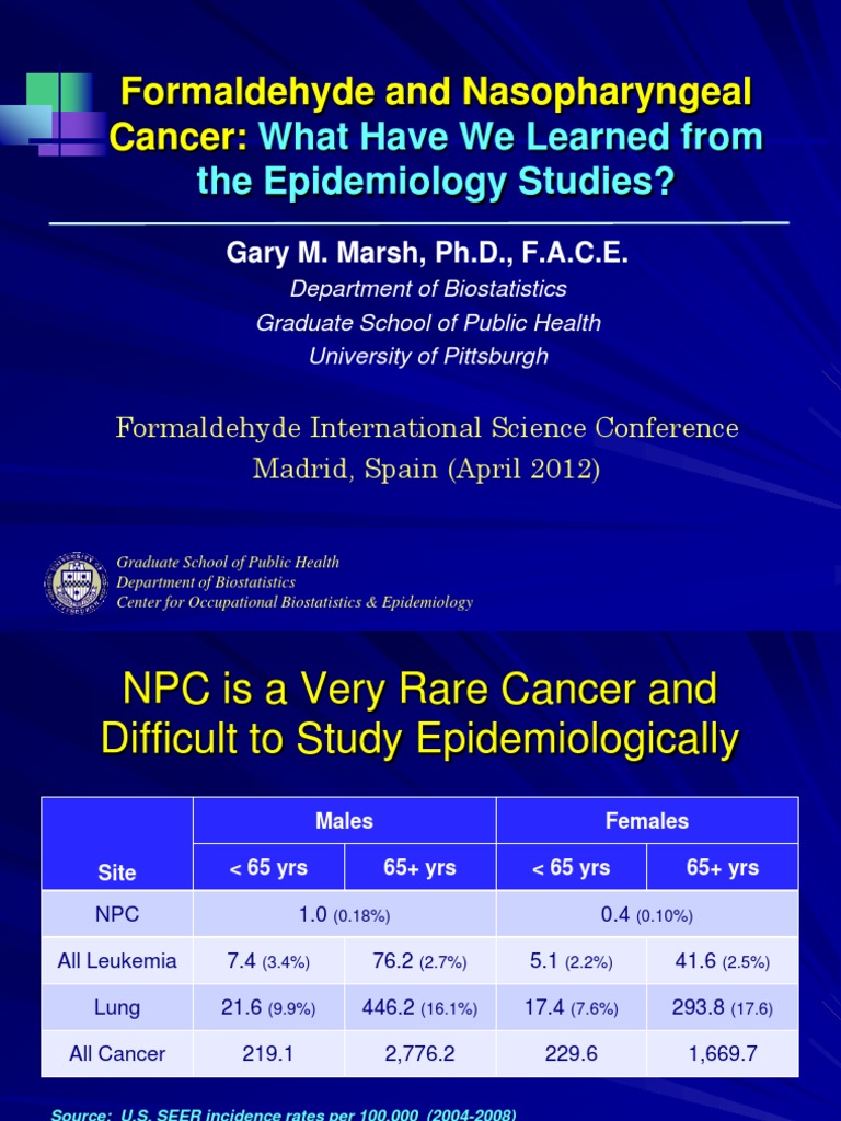 Formaldehyde and Nasopharyngeal Cancer by Gary Marsh | PDF ...