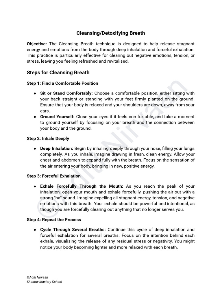 Cleansing Detoxifying Breath | PDF | Breathing | Exhalation