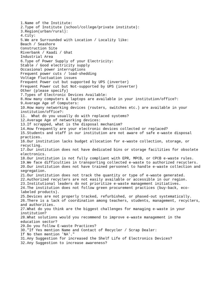 Google Form Questions | PDF