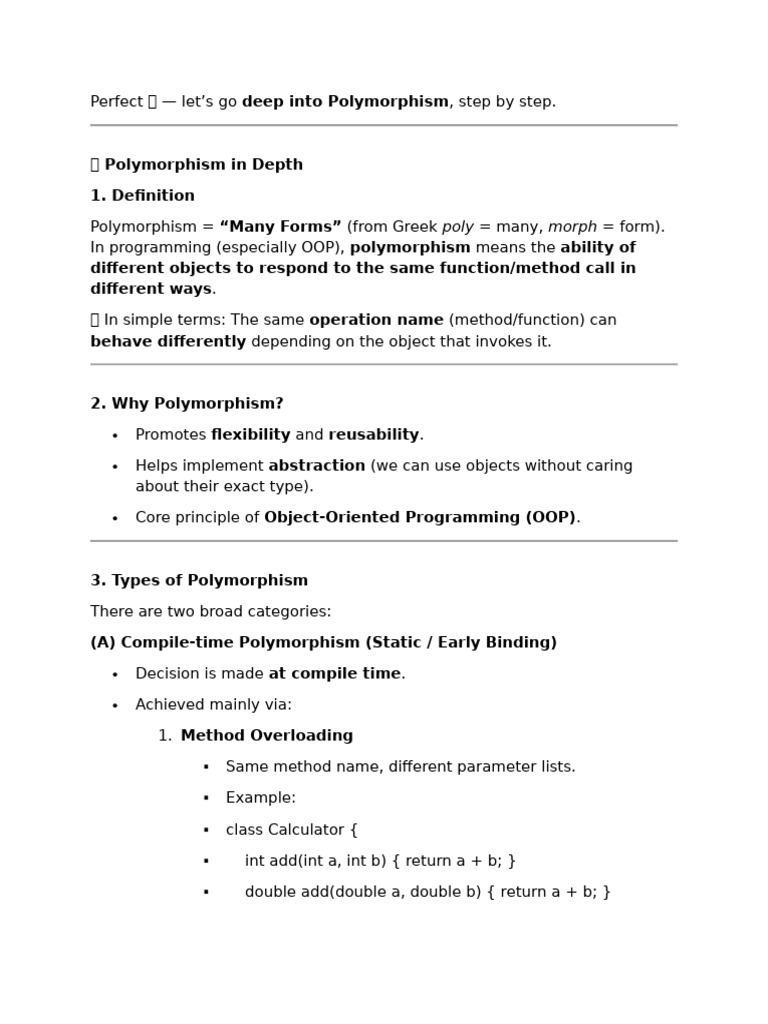 Polymorphism Cse Class Objects Concept | PDF | Method (Computer Programming) | Inheritance ...