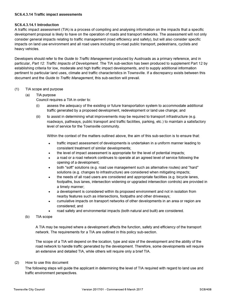 Traffic Impact Assessment Guidelines | PDF | Transport | Road
