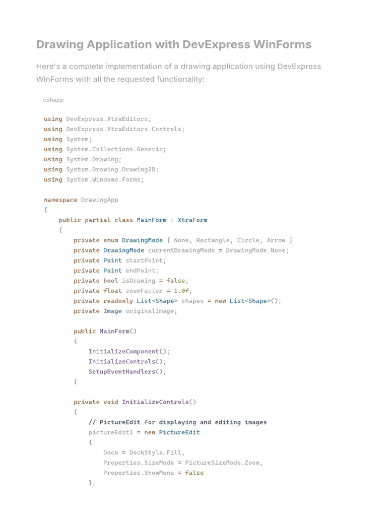 Drawing Application With DevExpress WinForms | PDF