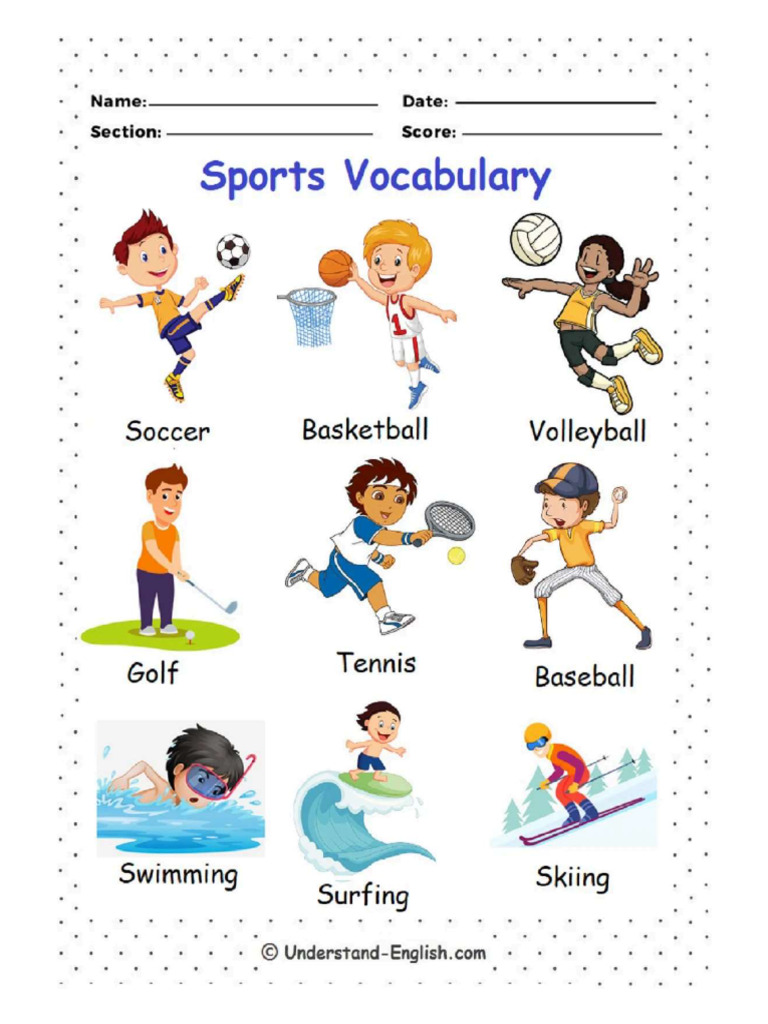 Sports Vocab | PDF