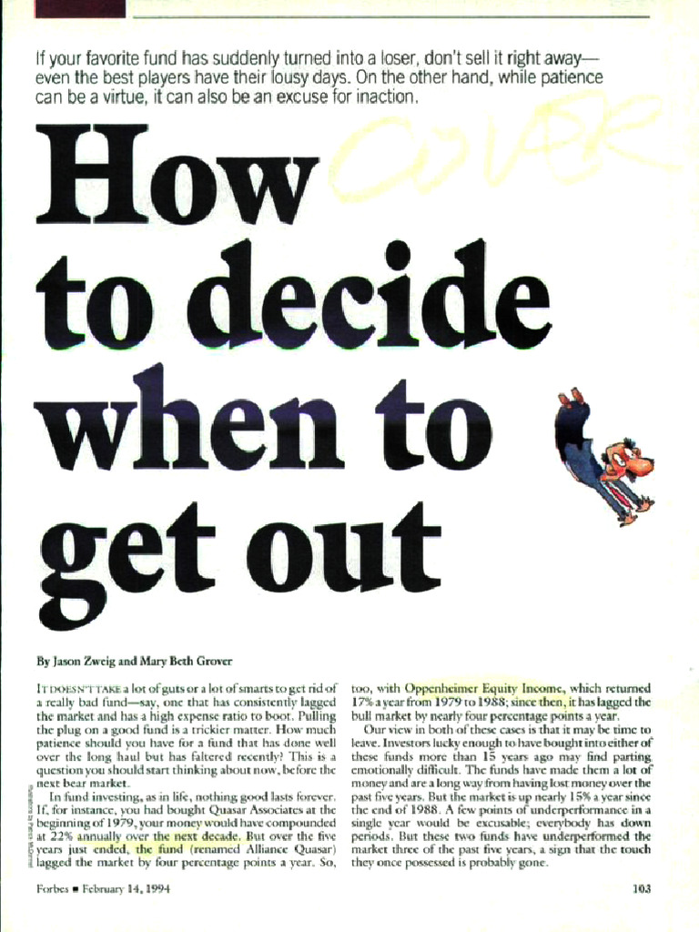 How To Decide When To Get Out | PDF