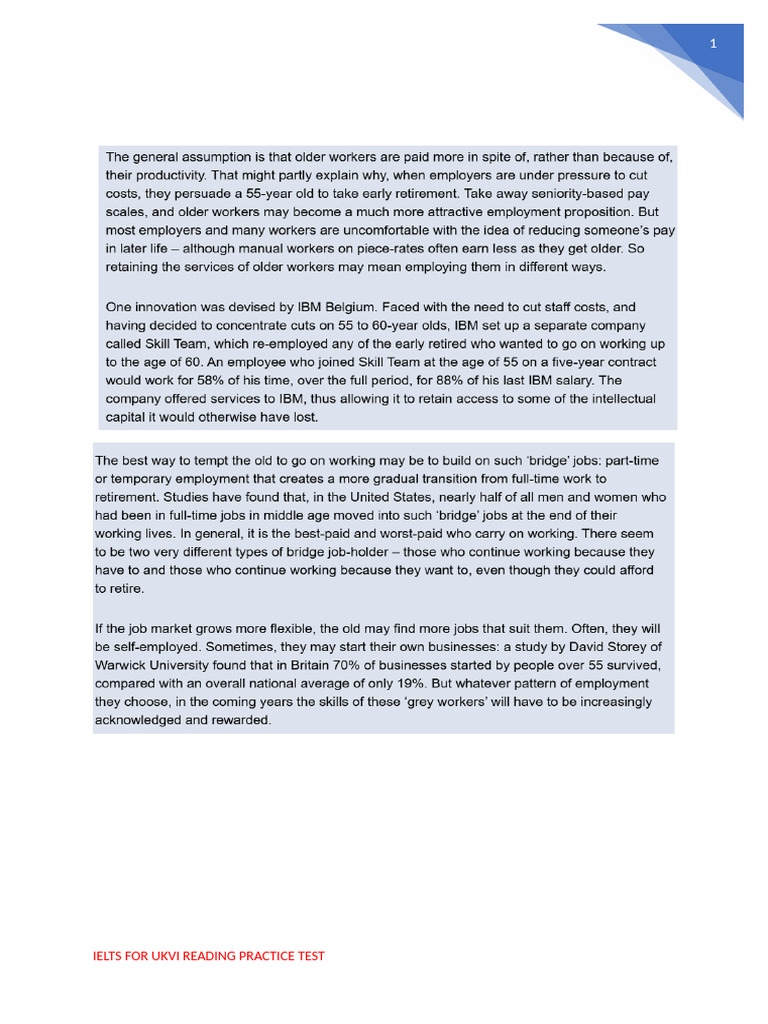 Free IELTS UKVI Reading Practice Test | PDF