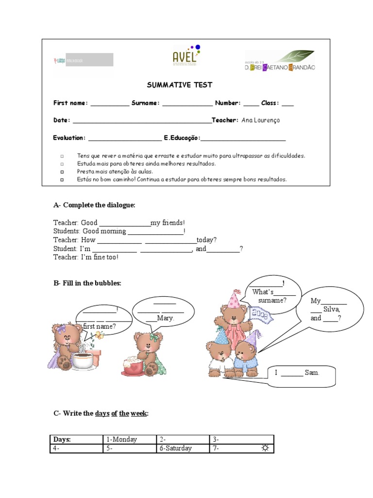 English Summative Test Template | PDF | Career & Growth | Self-Improvement
