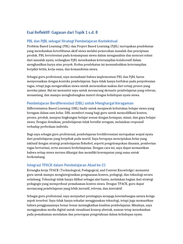 Esai_Reflektif_Gagasan_Topik1-8 | PDF