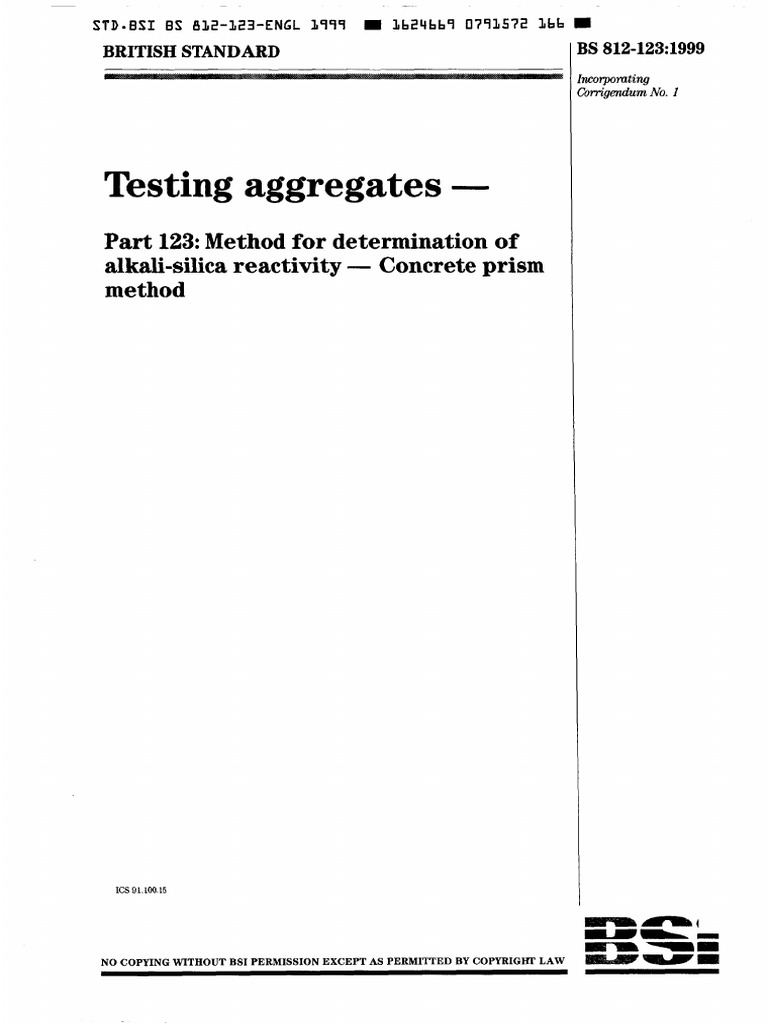 Alkali-Silica Reactivity Testing Method | PDF | Concrete | Cement