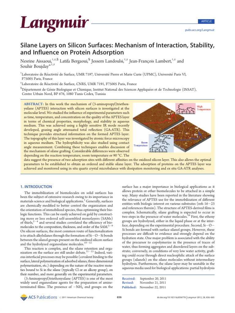 Silane Layers On Silicon Surfaces | PDF | Atomic Force Microscopy ...