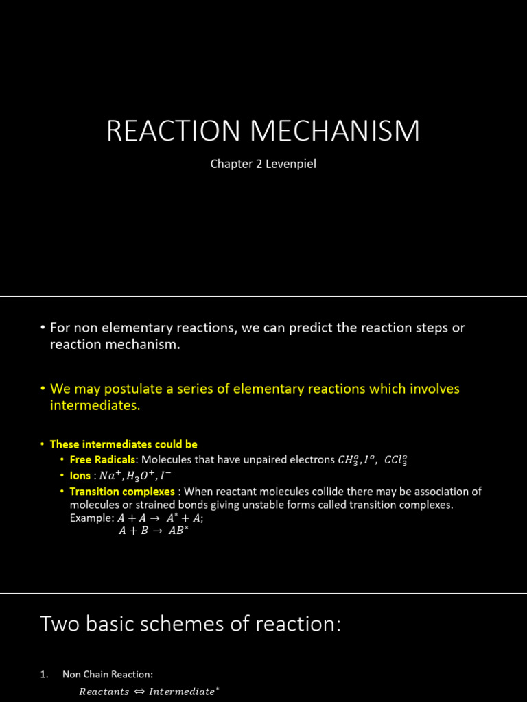 Non-Chain Reaction Mechanisms | PDF | Reaction Rate | Chemical Reactions