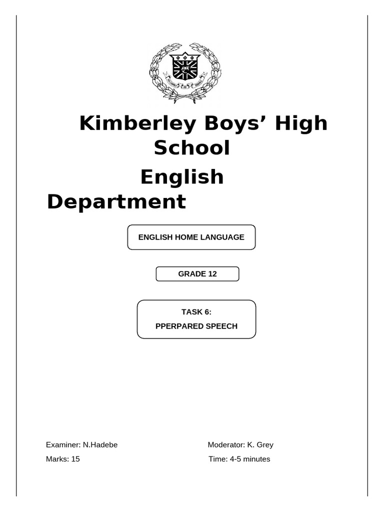 Grade 12 English Speech Guidelines | PDF | Body Language | Cognition
