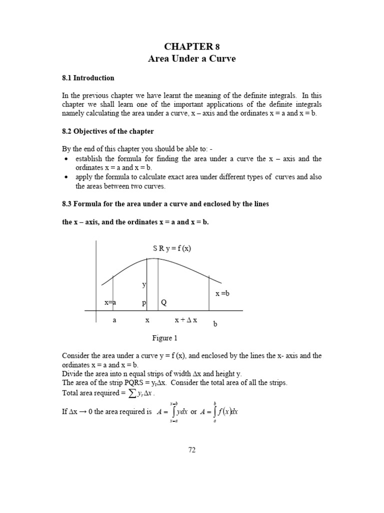 Area Under a Curve Explained | PDF | Area | Coordinate System