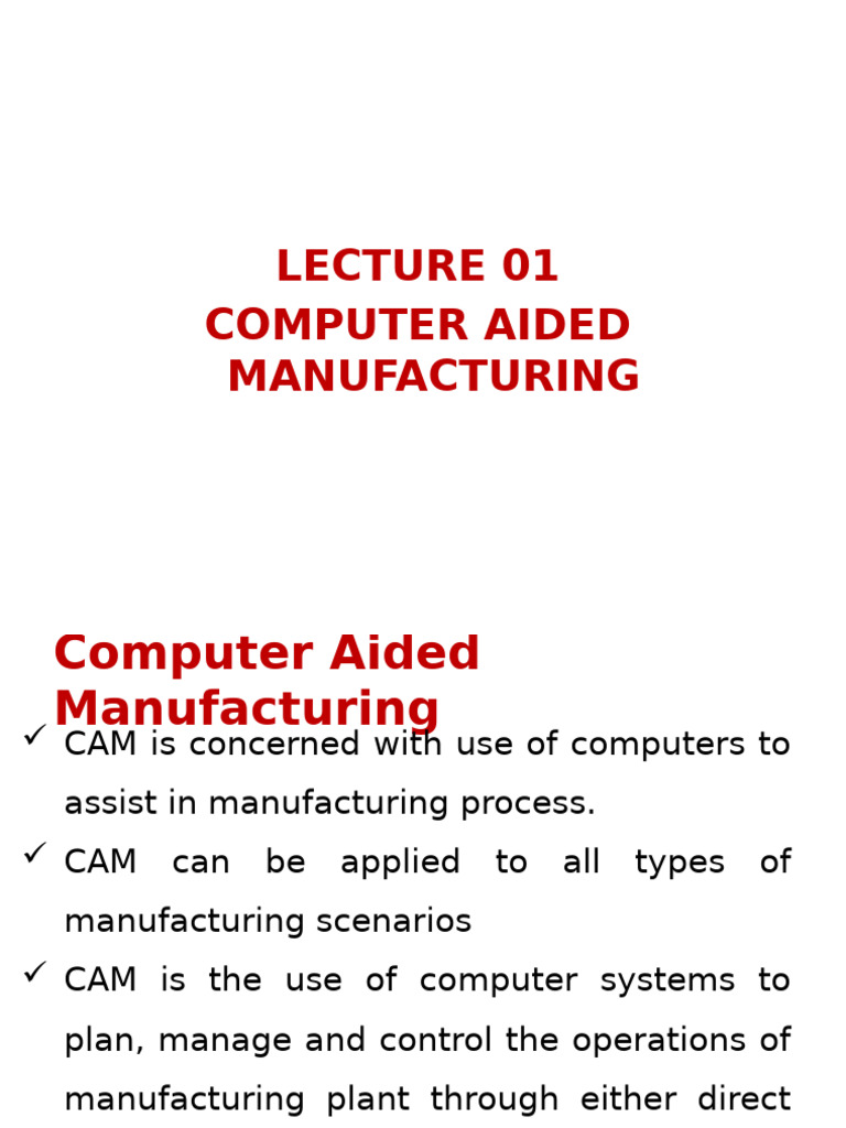Computer Aided Manufacturing Overview | PDF | Computer Aided Design ...