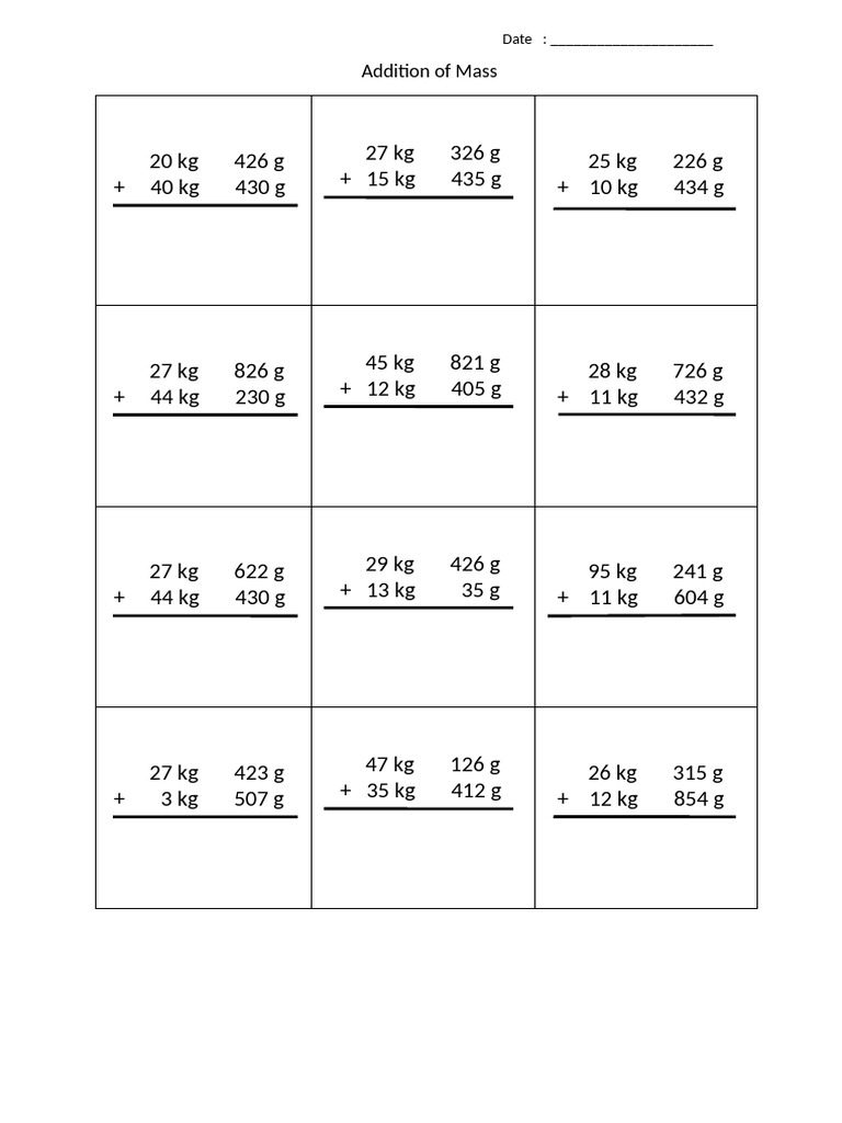 Addition of Mass | PDF