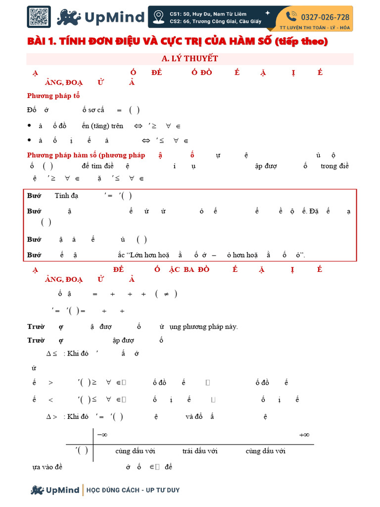 GT12. Chuong 1. Bai 1-4 Tim M de Ham So Don Dieu Tren Tap K | PDF