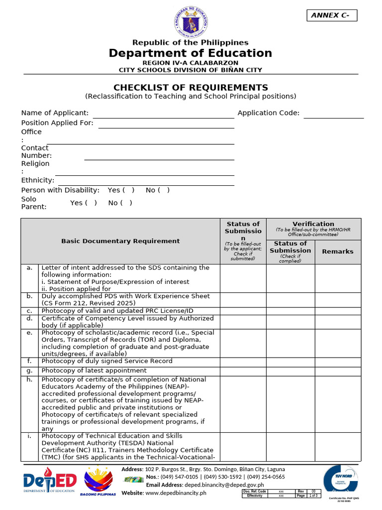 Reclassification Requirements for Teachers | PDF