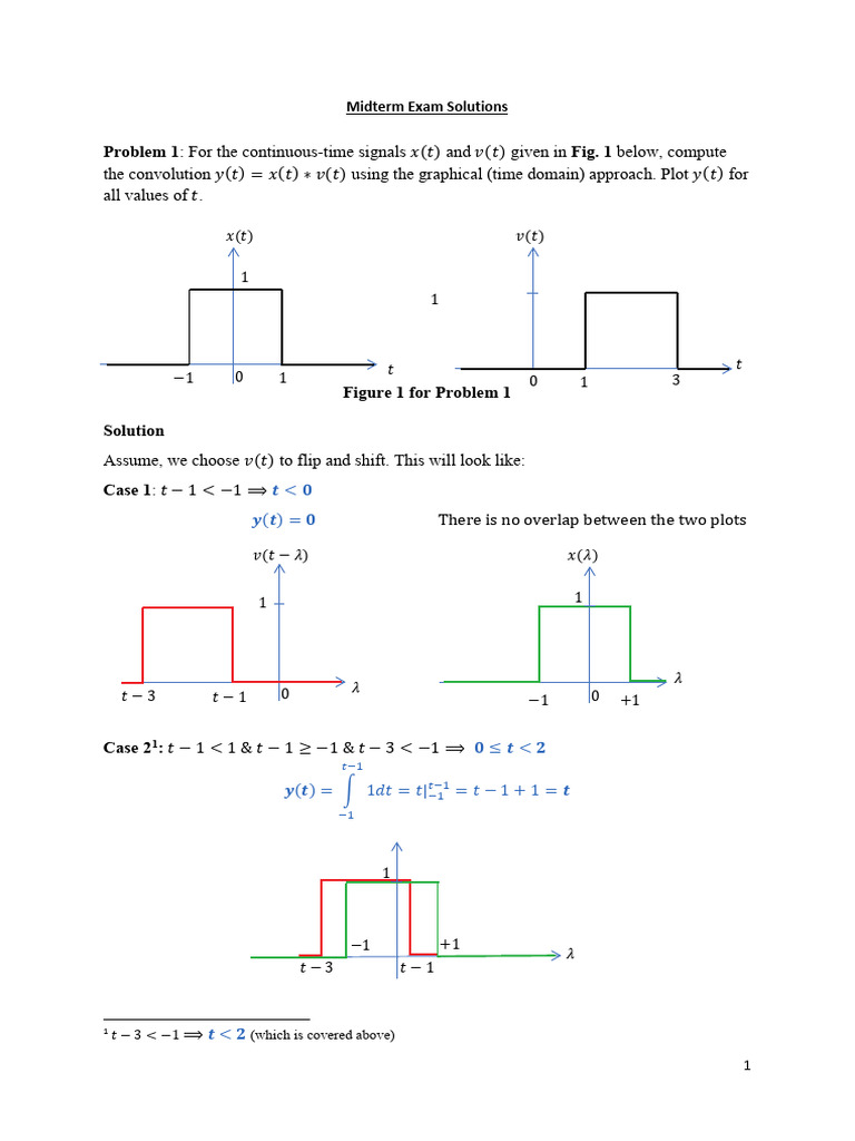Midterm Exam Solutions for Signals and RLC Circuit | PDF | Signal ...