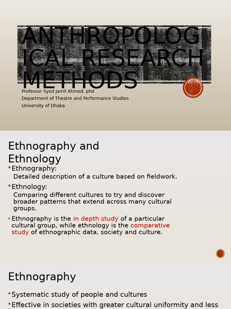 Ethnographic Research Methods Overview | PDF | Ethnography | Liberal ...