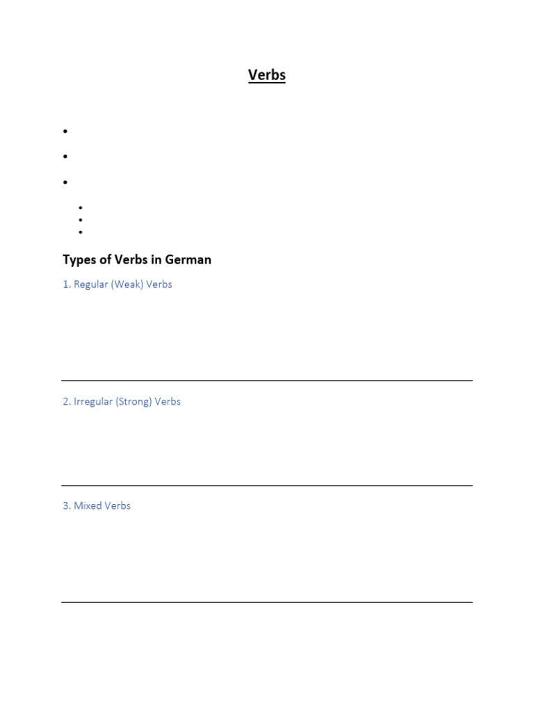 10 German B1 Verbs with Examples | PDF | Verb | Subject (Grammar)