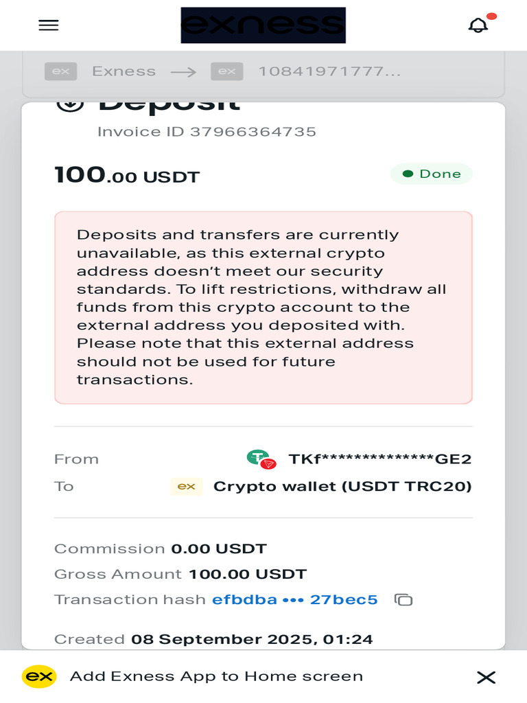 Exness Crypto Withdrawal Instructions | PDF