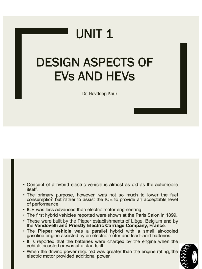 Design Aspects of EVs and HEVs | PDF | Hybrid Vehicle | Hybrid Electric ...