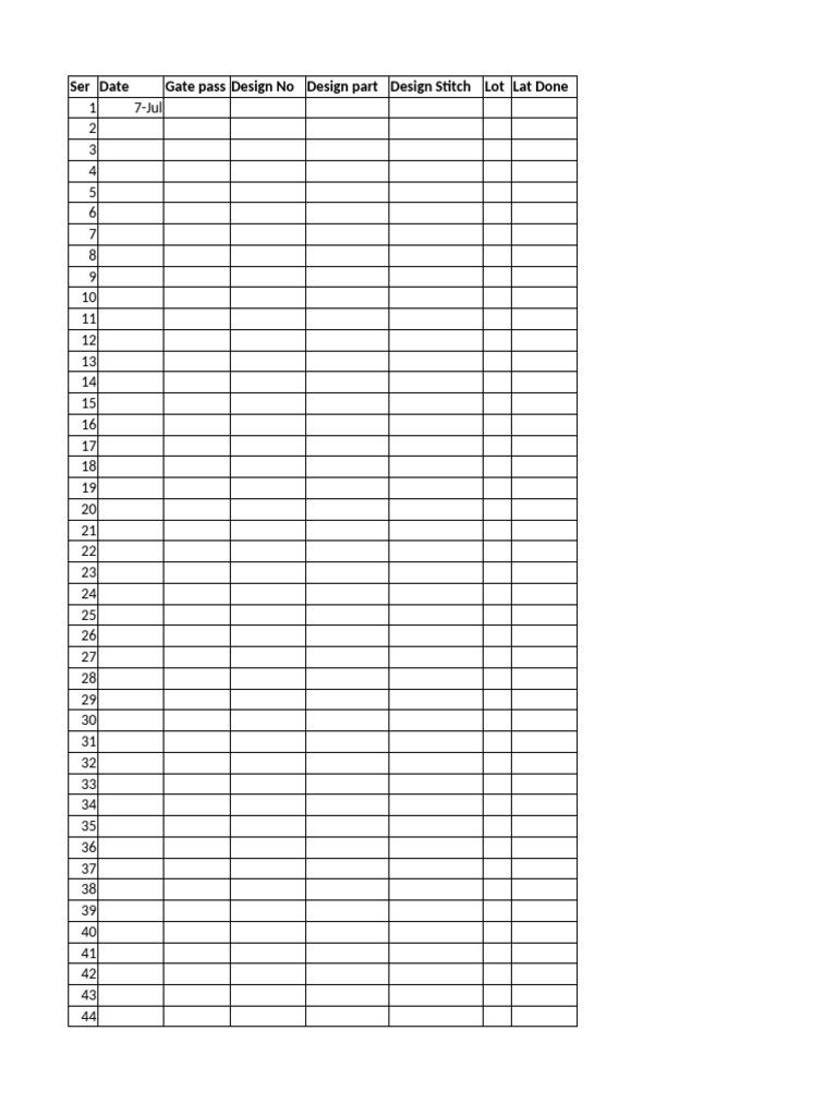 Gate Pass Design Log Template | PDF