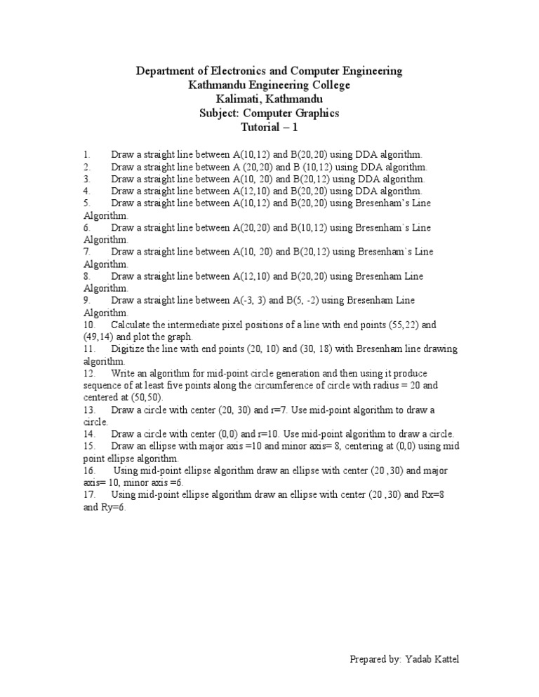 Mid-Point Ellipse Drawing Tutorial | PDF | Teaching Methods & Materials