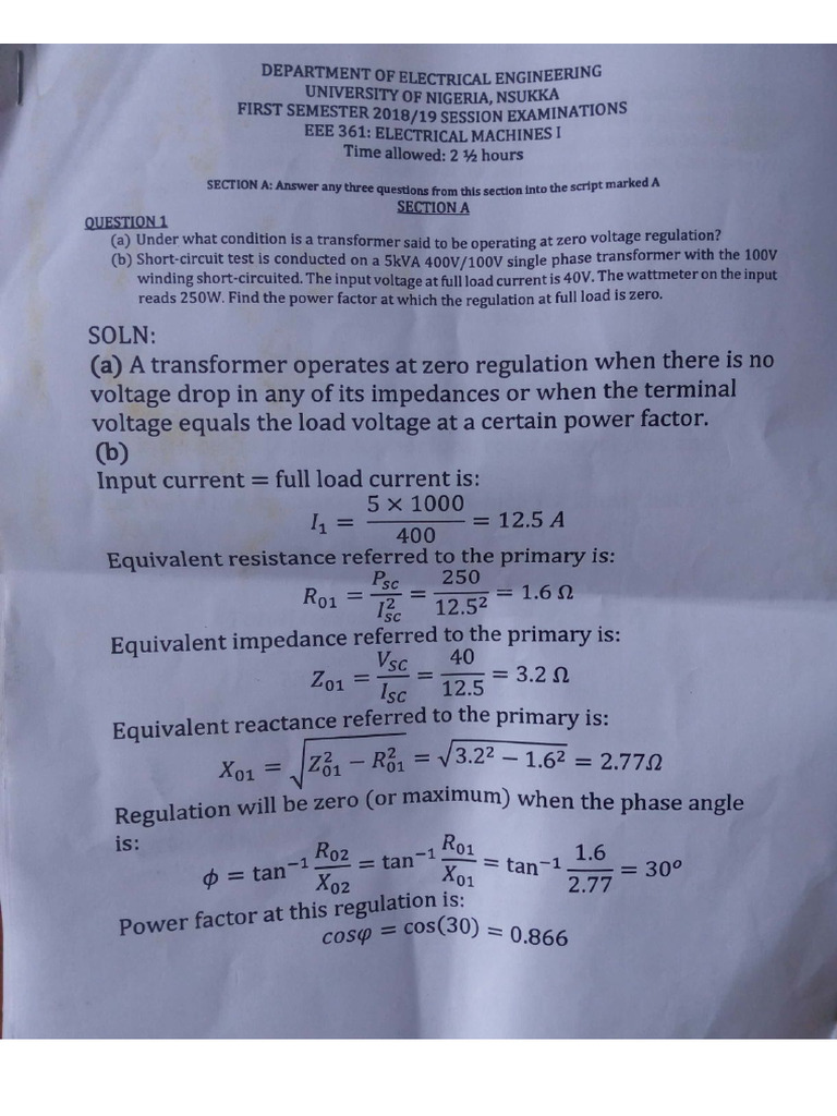 EEE 361 Past Question & Answer | PDF