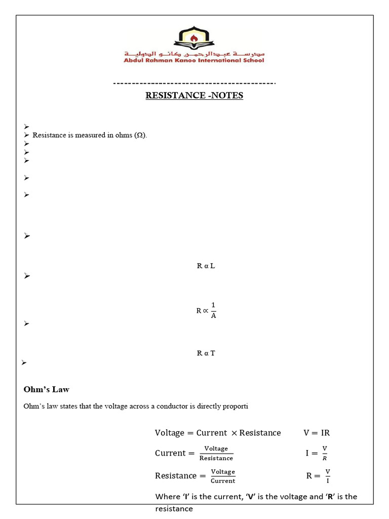Understanding Electrical Resistance | PDF | Resistor | Electrical Resistivity And Conductivity