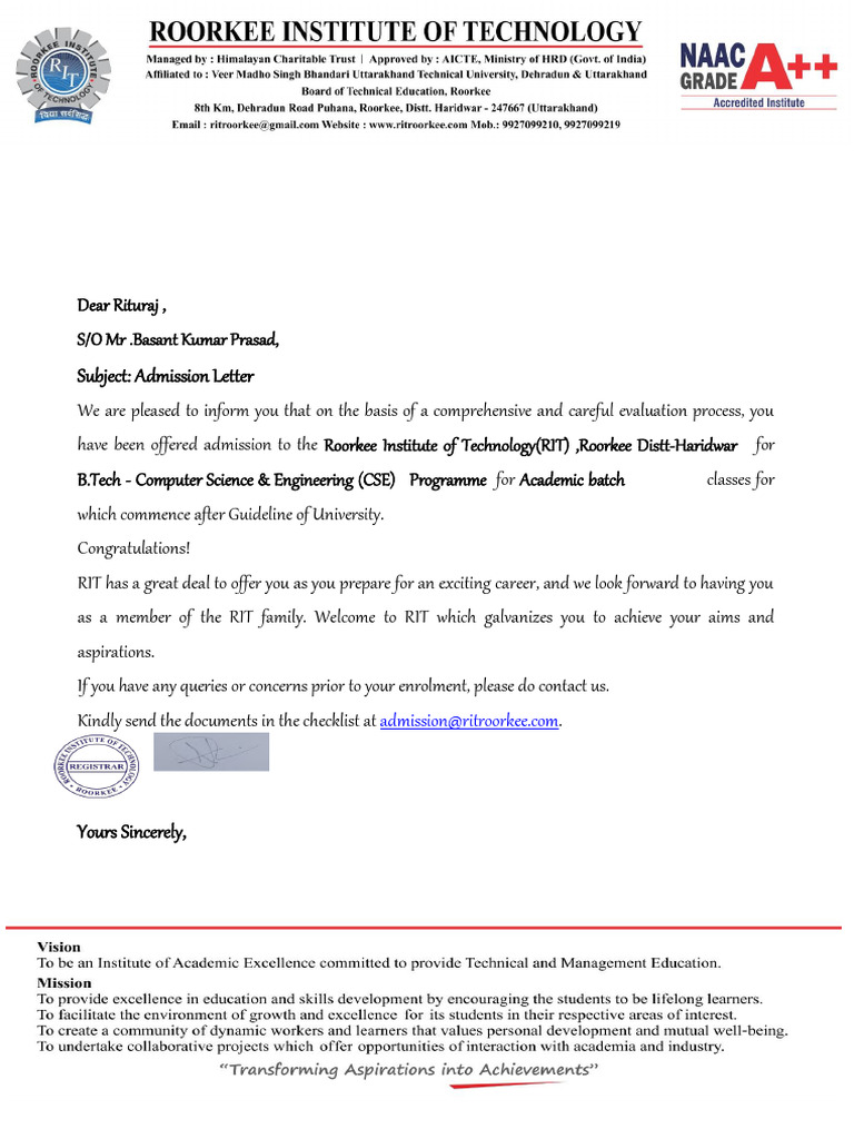 Rituraj Cse Loa 2025 - Compressed | PDF