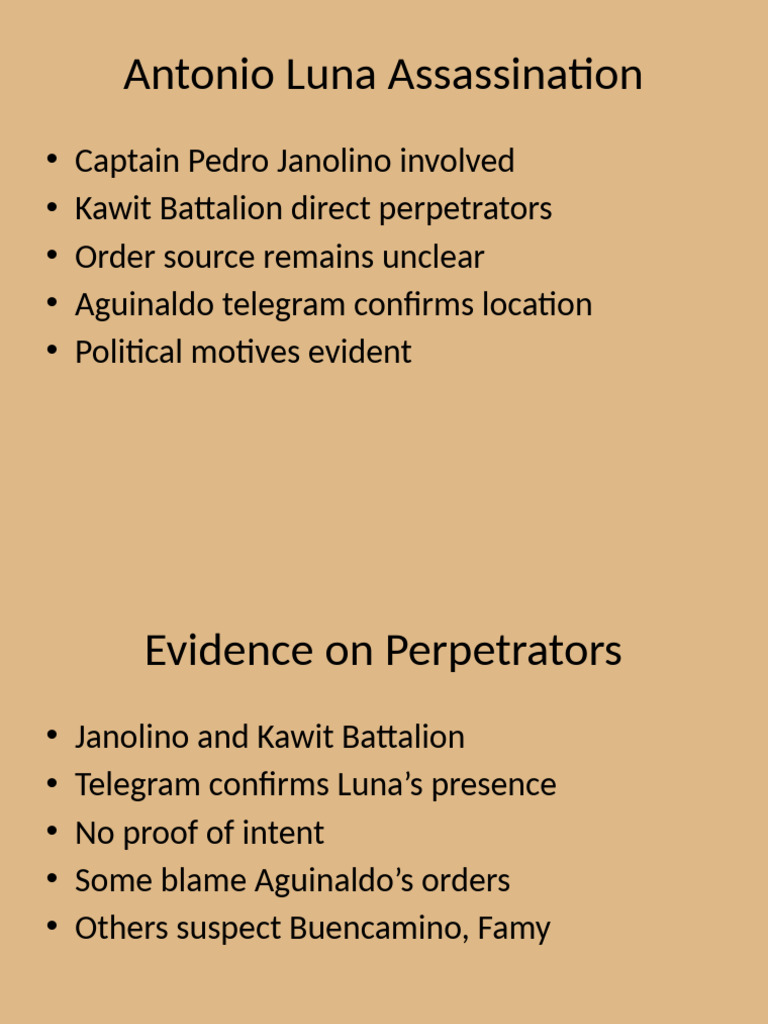Antonio Luna Assassination Ancient | PDF