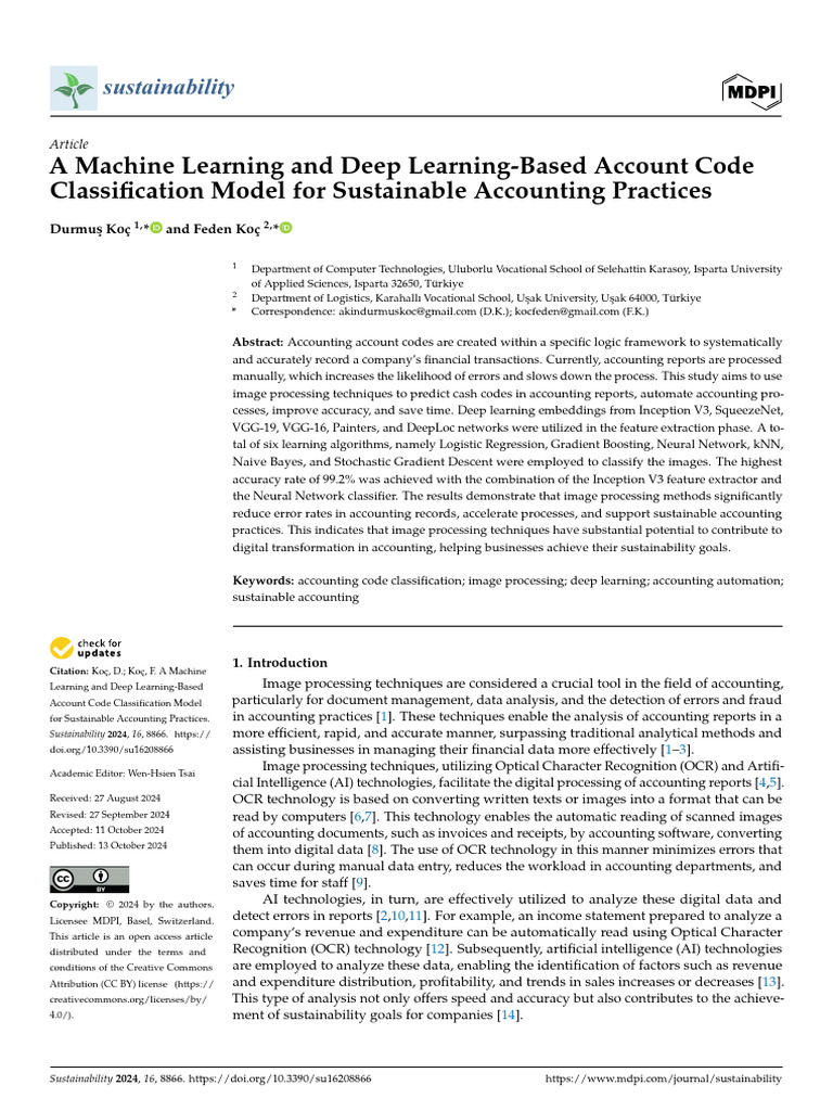 A Machine Learning and Deep Learning-Based Account Code Classification ...