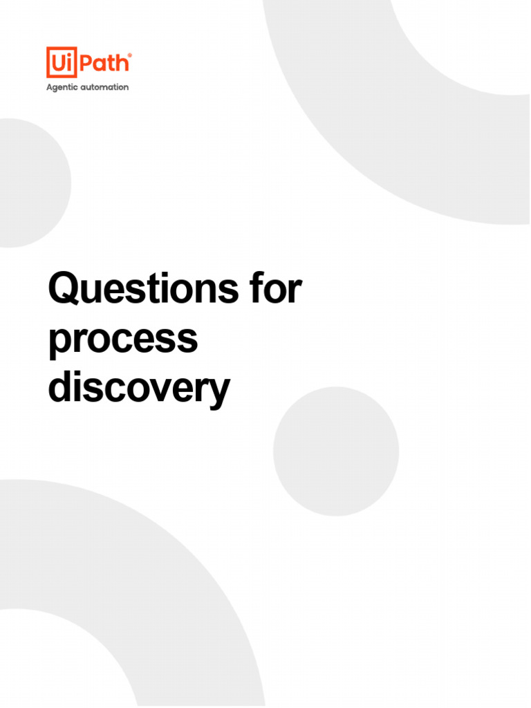 Process Discovery Questions Guide | PDF