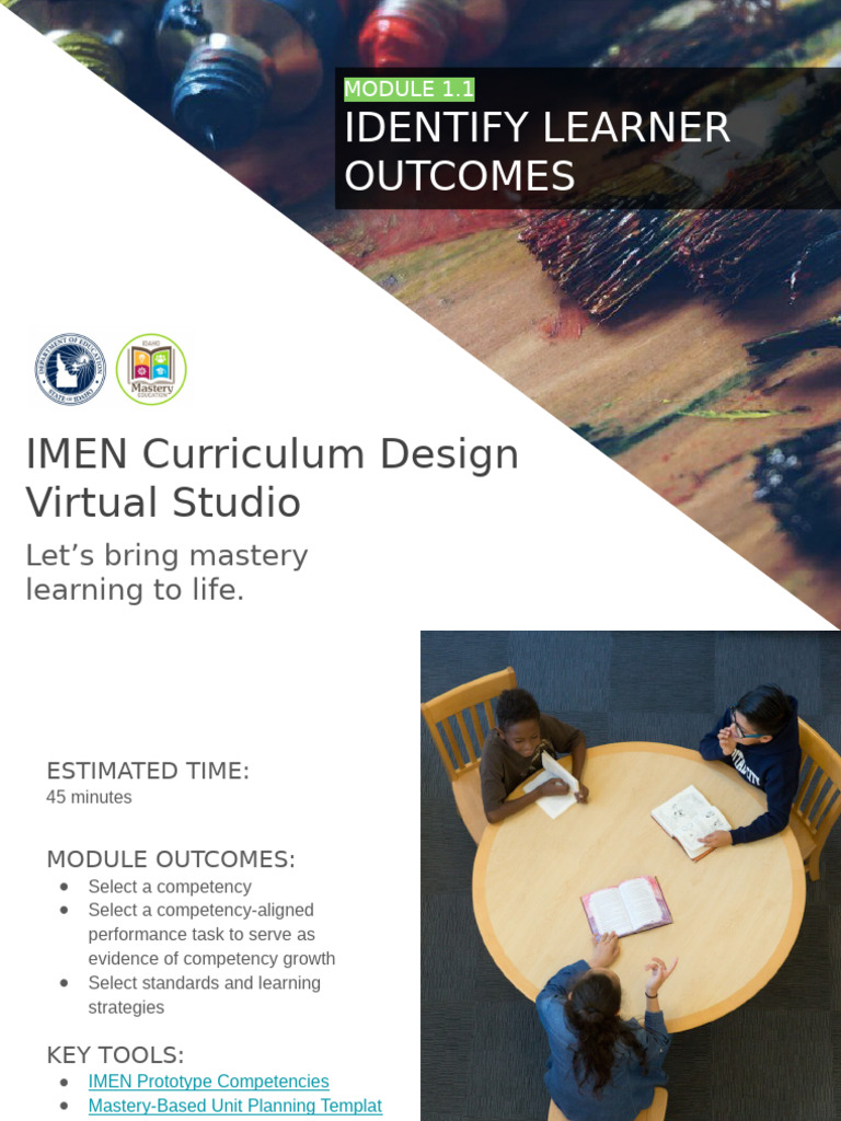 IMEN Curriculum Design Module 1.1 - Identify Learner Outcomes | PDF ...