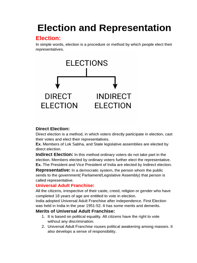 Direct and Indirect Elections Explained | PDF | Elections | Electoral ...