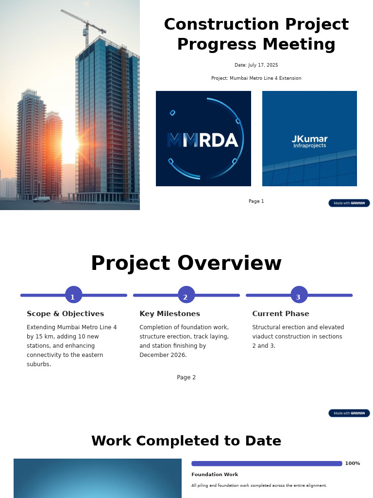 Construction Project Progress Meeting | PDF