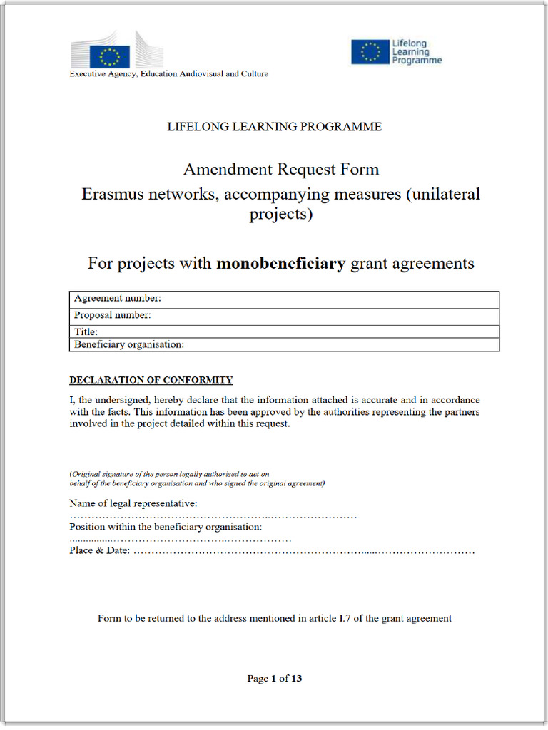 Amendment Request Form | PDF