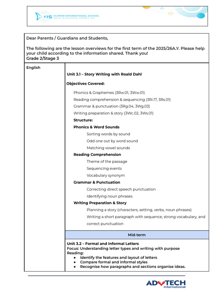 Grade 2 Term 1 Lesson Overview | PDF | Poetry | Phonics