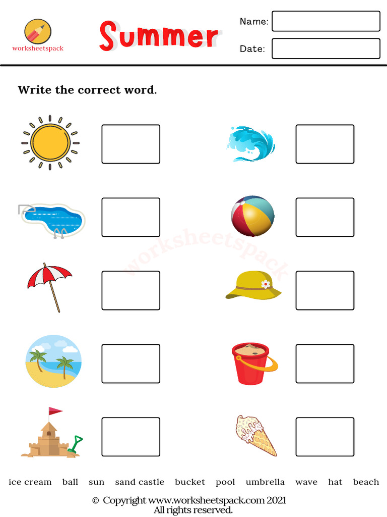 Summer Worksheets for Kids | PDF