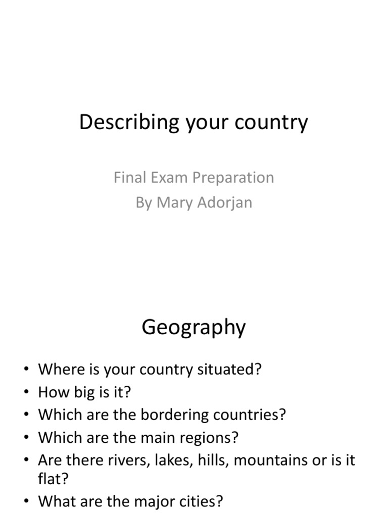 Describing Your Country | PDF | Behavior Modification | Learning