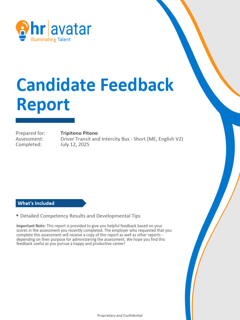 Driver Assessment Feedback Report | PDF | Motivational | Motivation