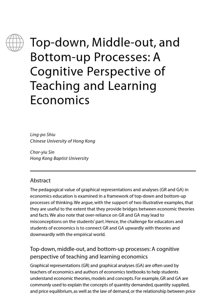 Top-Down, Middle-Out, and Bottom-Up Processes: A Cognitive Perspective ...